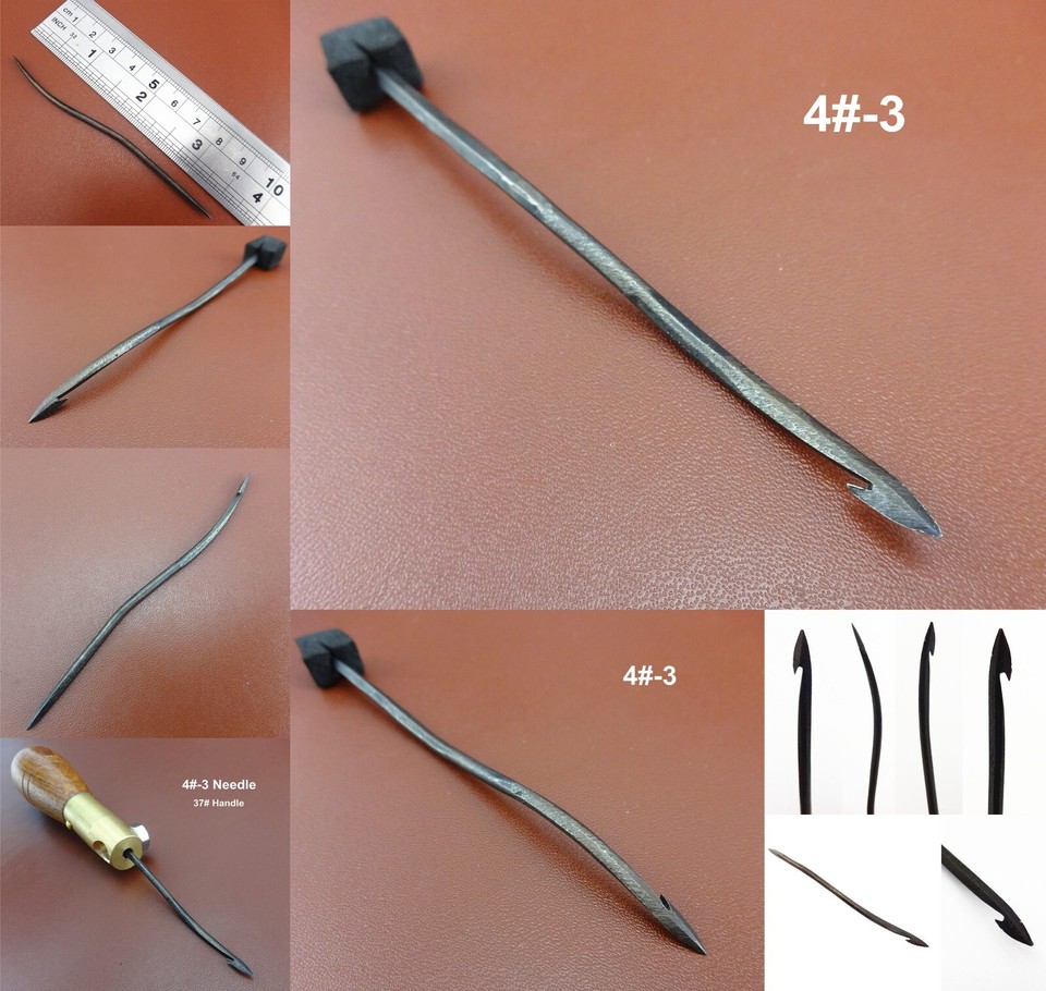 3pcs Needle Leather Craft Shoemaker Cobbler Sewing Stitching Hook Awl ...