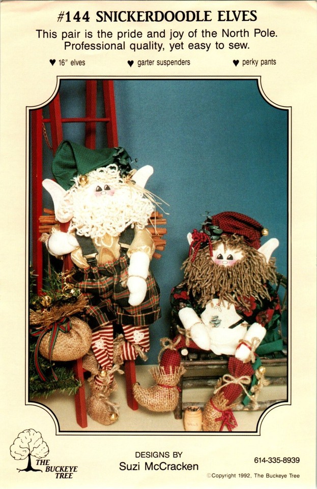 Snickerdoodle Elves North Pole Helpers Weight Pattern Vintage Primitive ...
