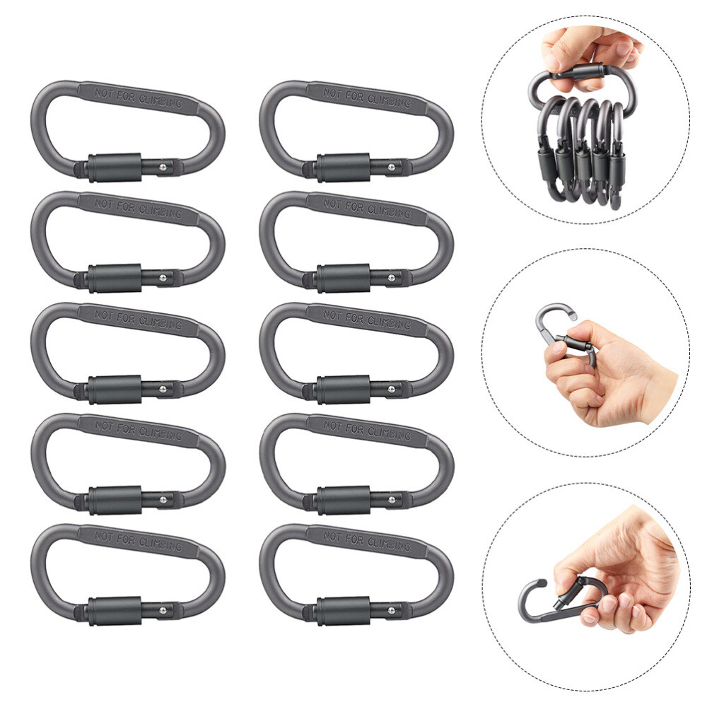 10 Pcs Mountain Climbing Clips Hiking Carabiner Hook Camping | eBay
