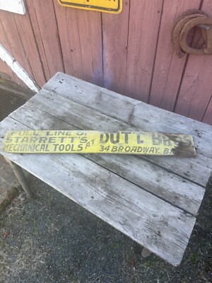Antique Wooden Starrett Tools Trade Sign DUTT Bros BANGOR PA Primitive ...