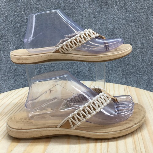 Sperry Top Sider Sandals Womens 10 M Thong Flip Flop Slip On Cream ...