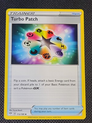 Turbo Patch - 172/189 - Darkness Ablaze - S&S - Uncommon - Pokemon TCG ...