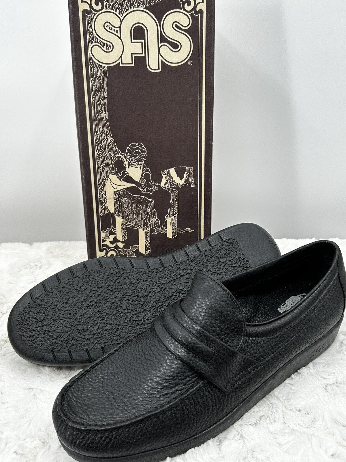 NEW SAS Mens Alamo Leather Slip On Loafers Black Size 13.5 M Dress ...