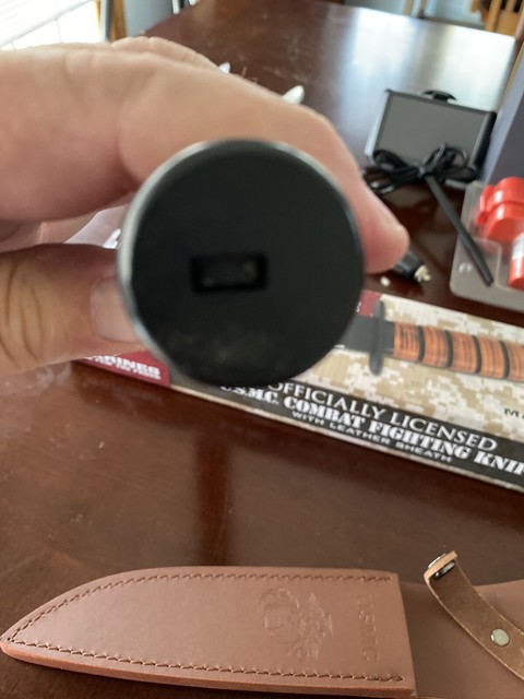 United Cutlery USMC Combat Fighting Knife With Brown Leather Sheath # ...