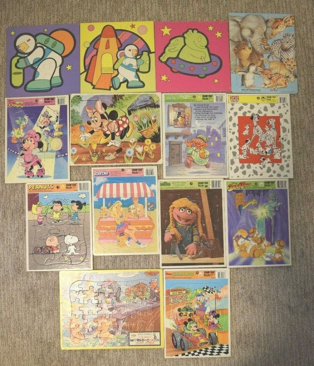 Lot Of 14 Vintage Frame Tray Puzzles Jaymar Disney McCue Dalmations ...