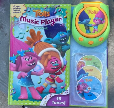 New DreamWorks Trolls Music Player Storybook With Discs And Disc Player ...
