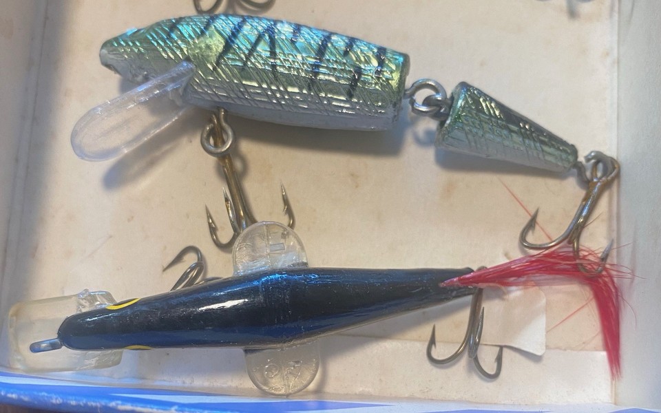 8 Vintage Minnow Lures KALA FINLAND, JAPAN Jointed, KATCHMORE, FALLS ...