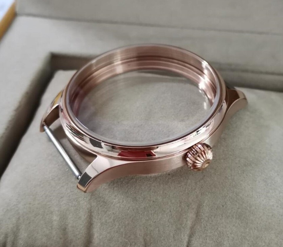 Watch Part Rose Gold 44mm Case for ETA 6497/6498 SEAGULL ST3600/3621 ...