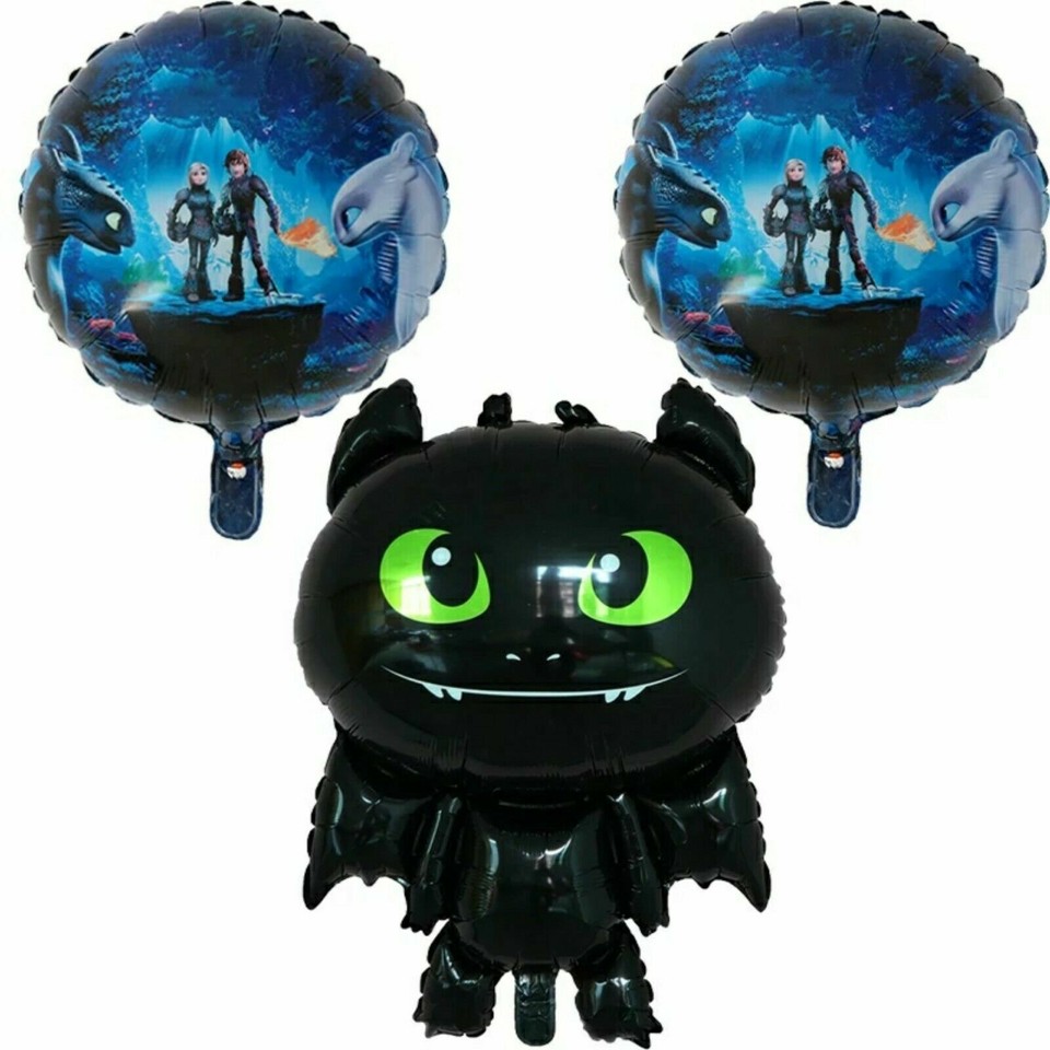 HOW TO TRAIN YOUR DRAGON TOOTHLESS Balloon Set for 5th Birthday Party ...