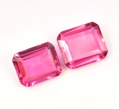 Paire naturelle de topaze rose brésilienne de 20,90 ct, belle pierre ...