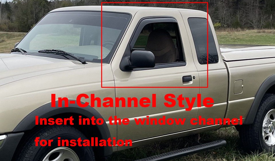 In-Channel Smoke Window Visors Sun Shade Rain Guard Fit 1993-2011 Ford ...