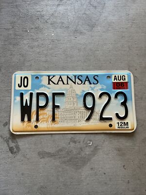Vintage KANSAS License Plate Capital Building Tags WPF923 | eBay