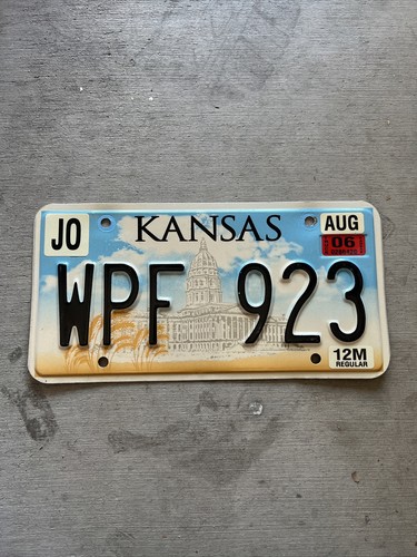 Vintage KANSAS License Plate Capital Building Tags WPF923 | eBay