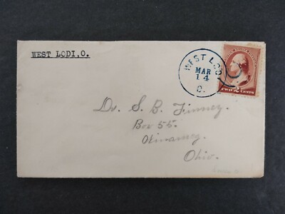 Ohio: West Lodi 1886 (circa) #210 Cover, Dark Blue CDS, DPO Seneca Co ...