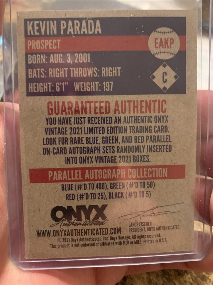 2021 Onyx Vintage Baseball Kevin Parada Auto /400 ARC | eBay