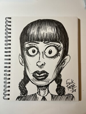 Sexy Wednesday Addams Addams Family Horror Original Art Drawing By ...