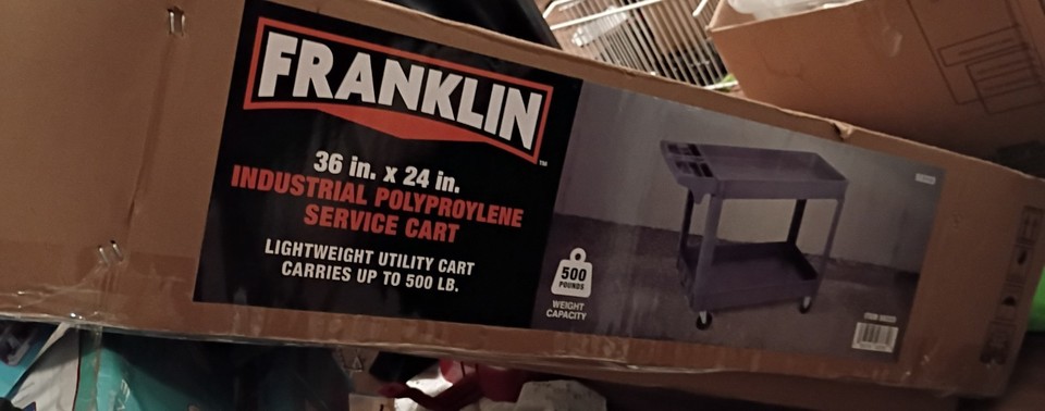 Franklin 36in X 24in Two Shelf Utility Cart With 500lb Capacity | eBay