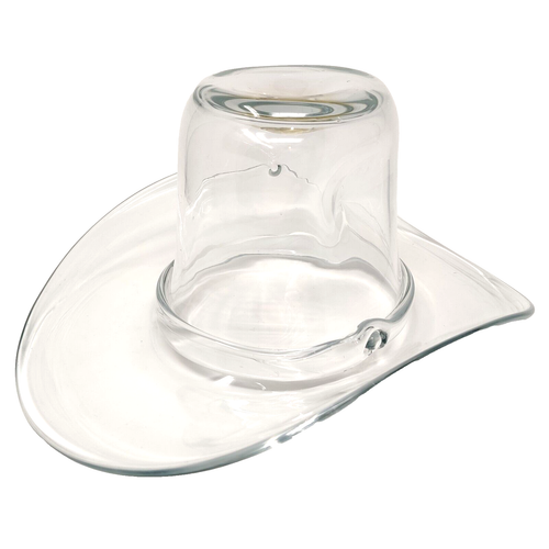 Blenko Cowboy Hat Clear Glass Ice Bucket Sculpture Vase MCM Art Hand ...