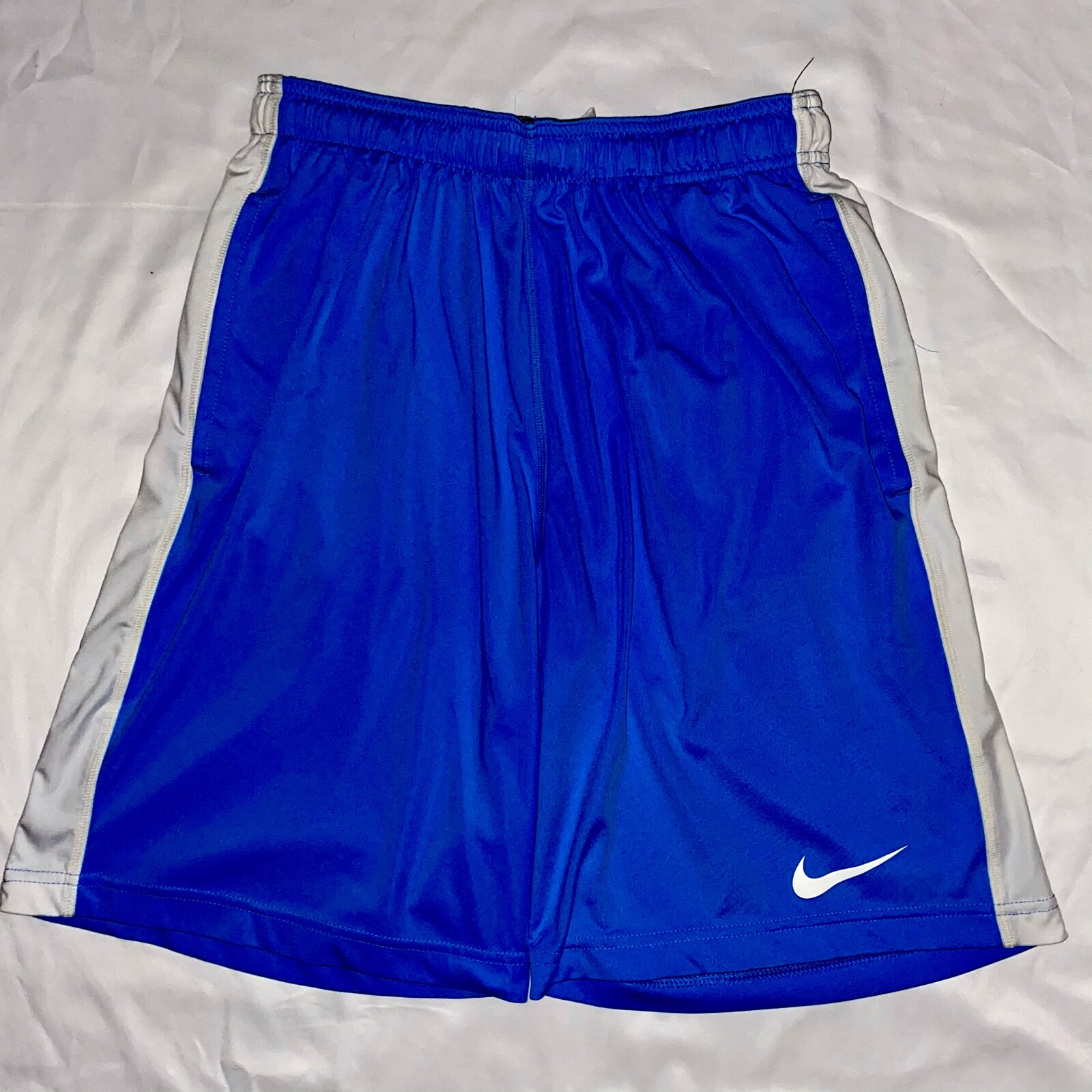 Nike Basketball Shorts Blue Gray Silky Soft Medium - Gem