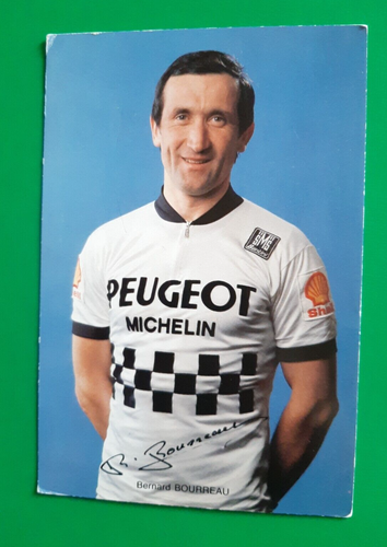 CYCLISME carte cycliste BERNARD BOURREAU équipe PEUGEOT SHELL MICHELIN ...