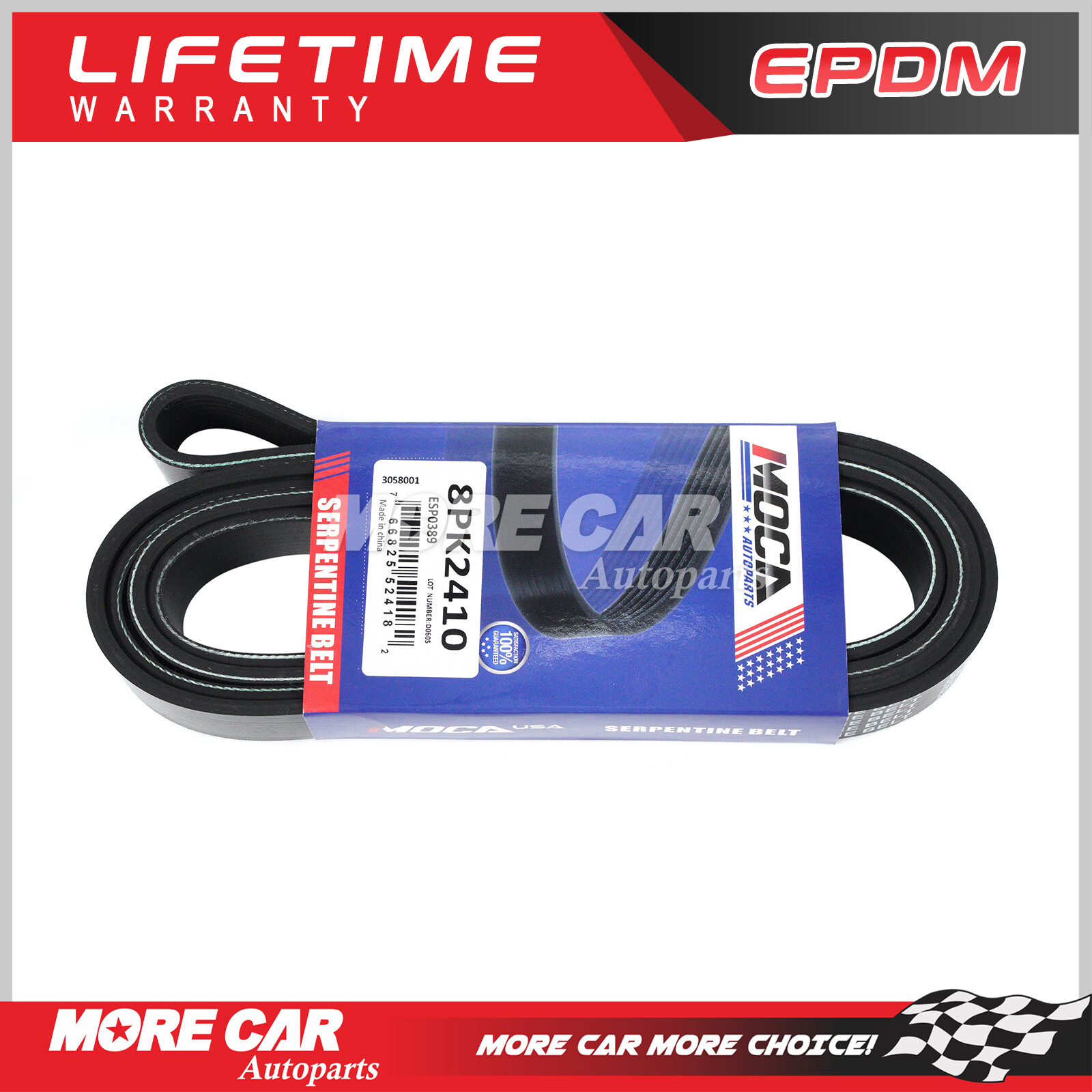 EPDM Serpentine Belt 8PK2410 for 08-21 Toyota Tundra Sequoia Land ...