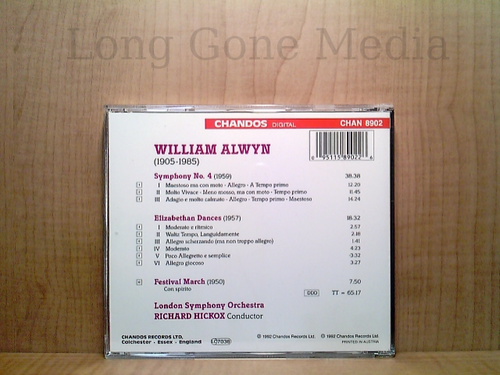 Alwyn: Symphony No.4, Elizabethan Dances... by London SO, Hickox (CD ...