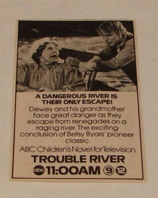 1977 small ABC tv special ad ~ TROUBLE RIVER | eBay