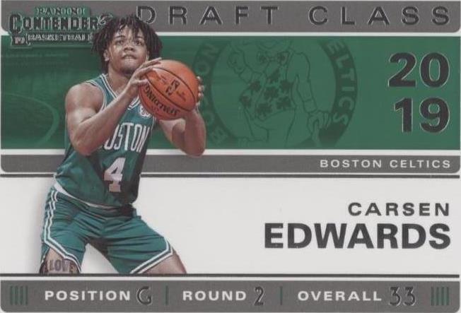 2019-20 Panini Contenders - 2019 Draft Class Contenders Carsen Edwards ...