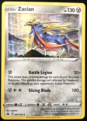 Zacian Holo Rare Pokemon TCG Card 094/159 | eBay