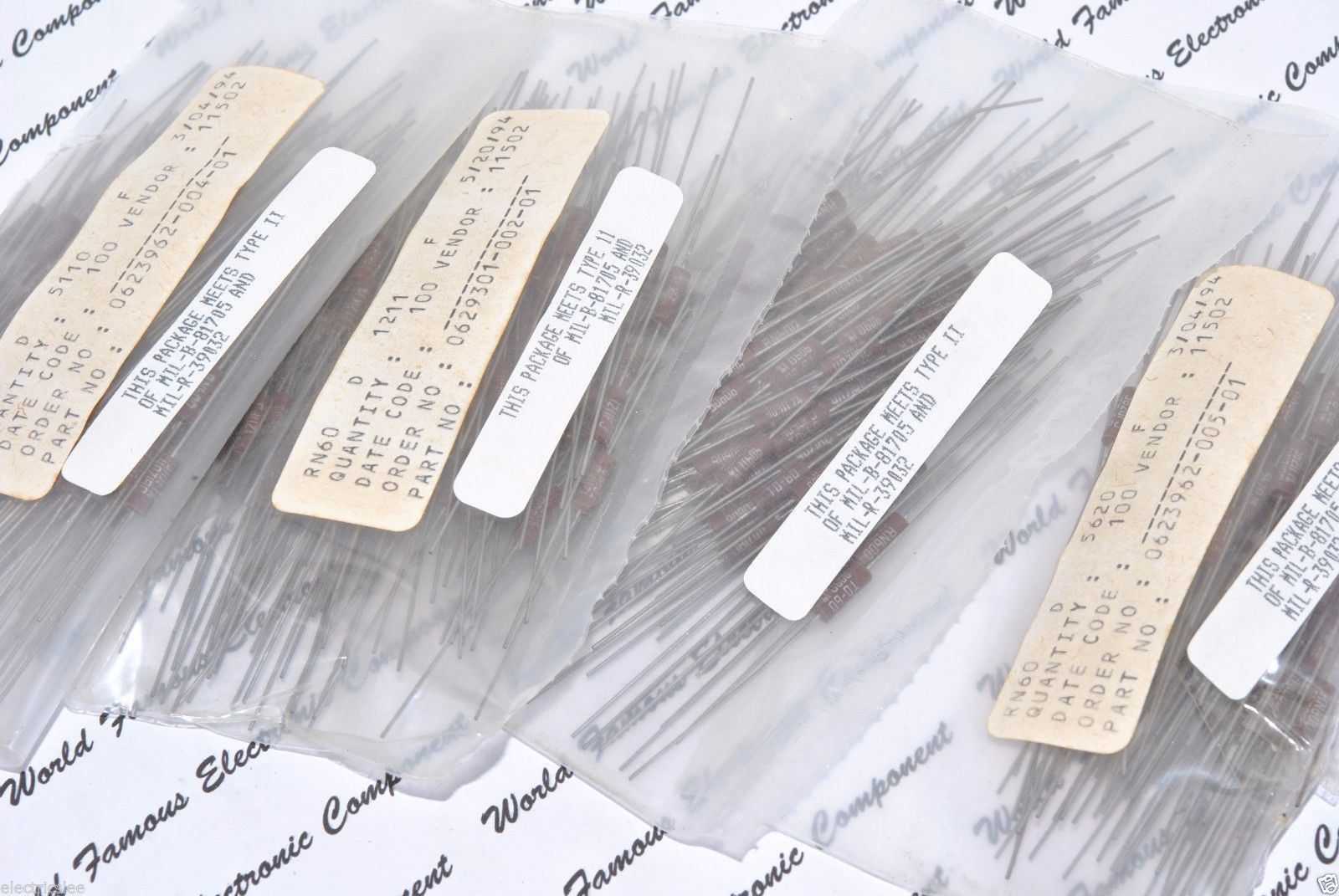 4pcs - IRC RN60D 499R (499 ohm) 0.5W (1/2W) 1% MIL Resistor | eBay