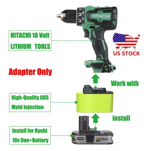 1x Adapter Upgrade for Hitachi 18v Slide Slot Type Tools To Ryobi 18v ...