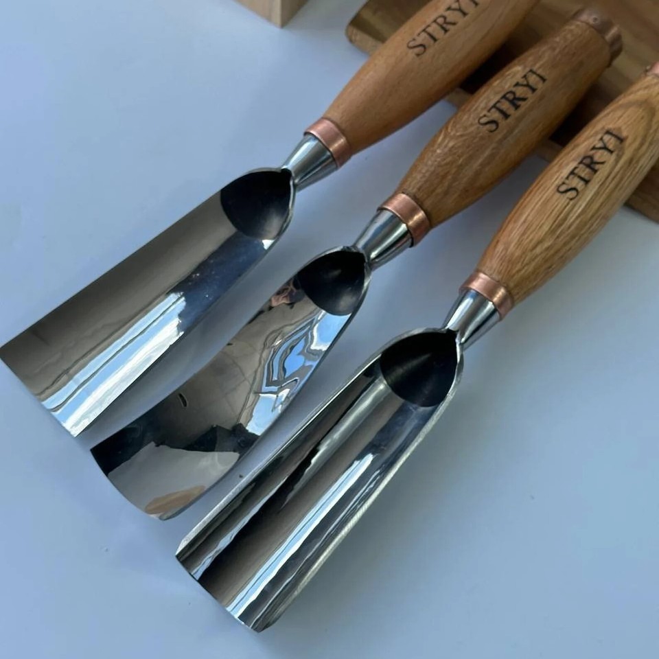 Large chisels set STRYI, Woodworking tools, Forged Carving tools, Large ...