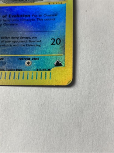 Pokemon TCG English Card eReader Skyridge Omanyte Reverse Holo 41/144 ...
