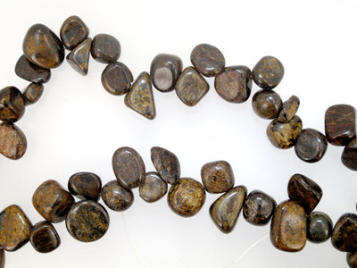 Bronzite Drop Style Chips 8x12mm. Natural gemstone beads 16'' | eBay