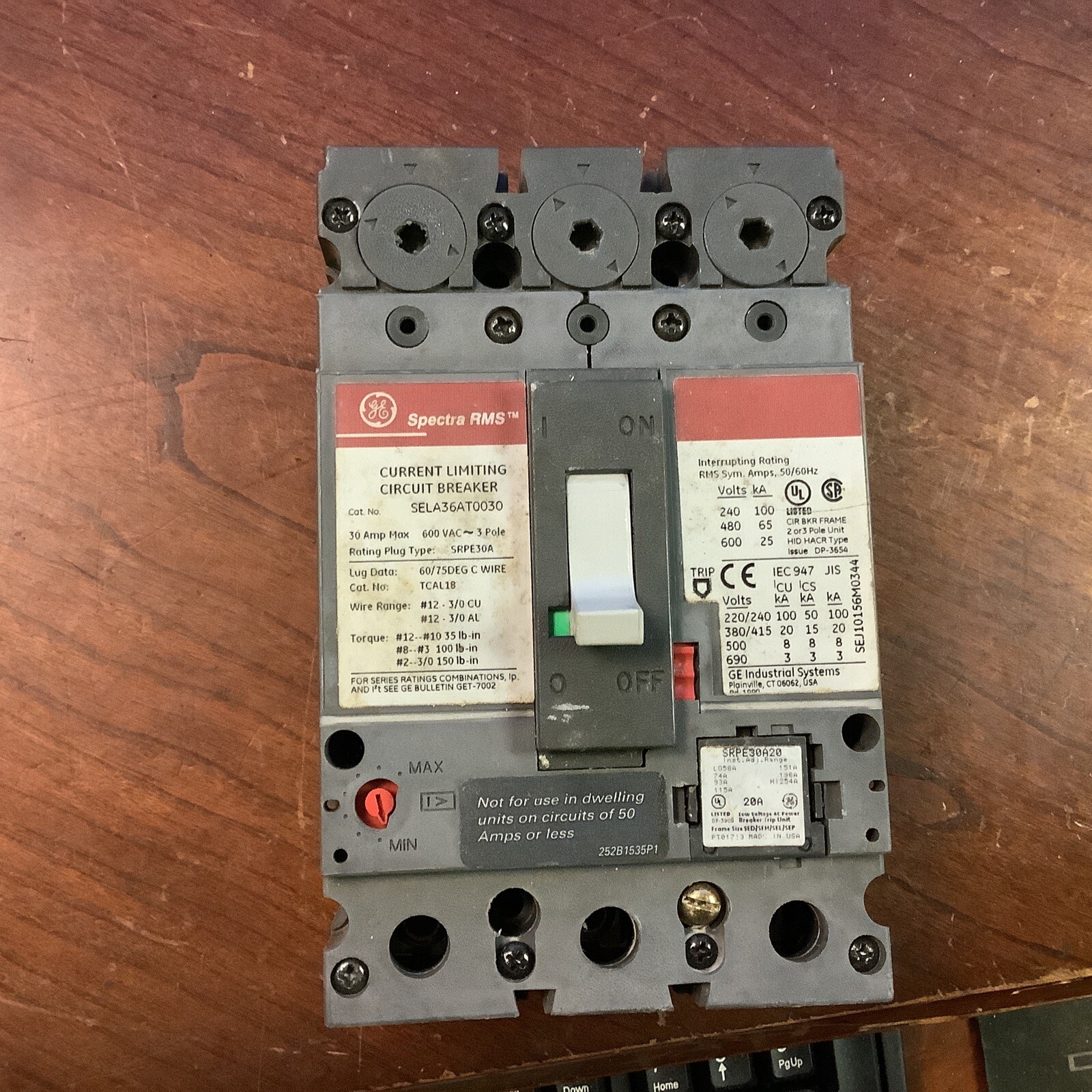GE SELA36AT0030 30-Amp Spectra RMS Current Limiting Circuit Breaker | eBay