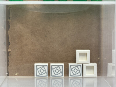 LEGO Parts - White Tile 1 x 1 Silver Rotating Squares Pattern - No 3070 ...