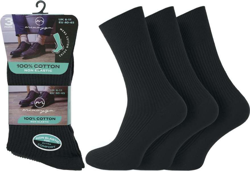 Mens Non Elastic Diabetic Socks Mens Non Elastic Socks 3 Pair Pack 100% ...