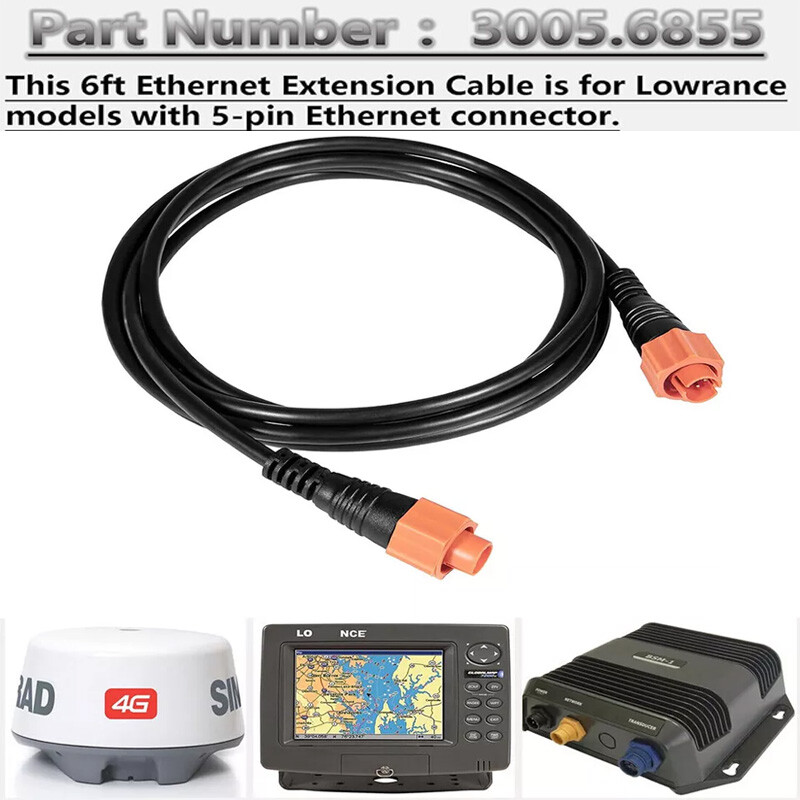Replacement for Lowrance Ethernet Cable with 5 Pin Yellow Plugs 6Ft 000 ...