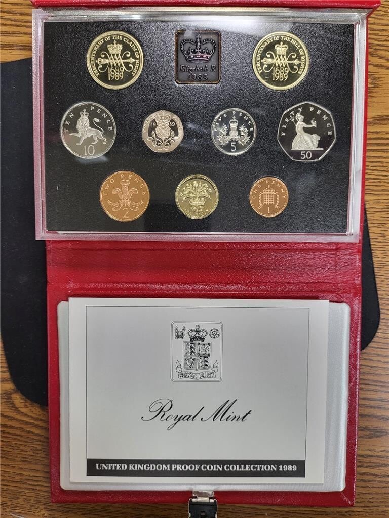 1989 British Royal Mint United Kingdom Proof 9 Coin Collection Set | eBay