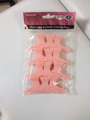HAIRTOOLS HEAD JOG BUTTERFLY CLAMPS PINK 12 PACK - FREE P&P | eBay UK