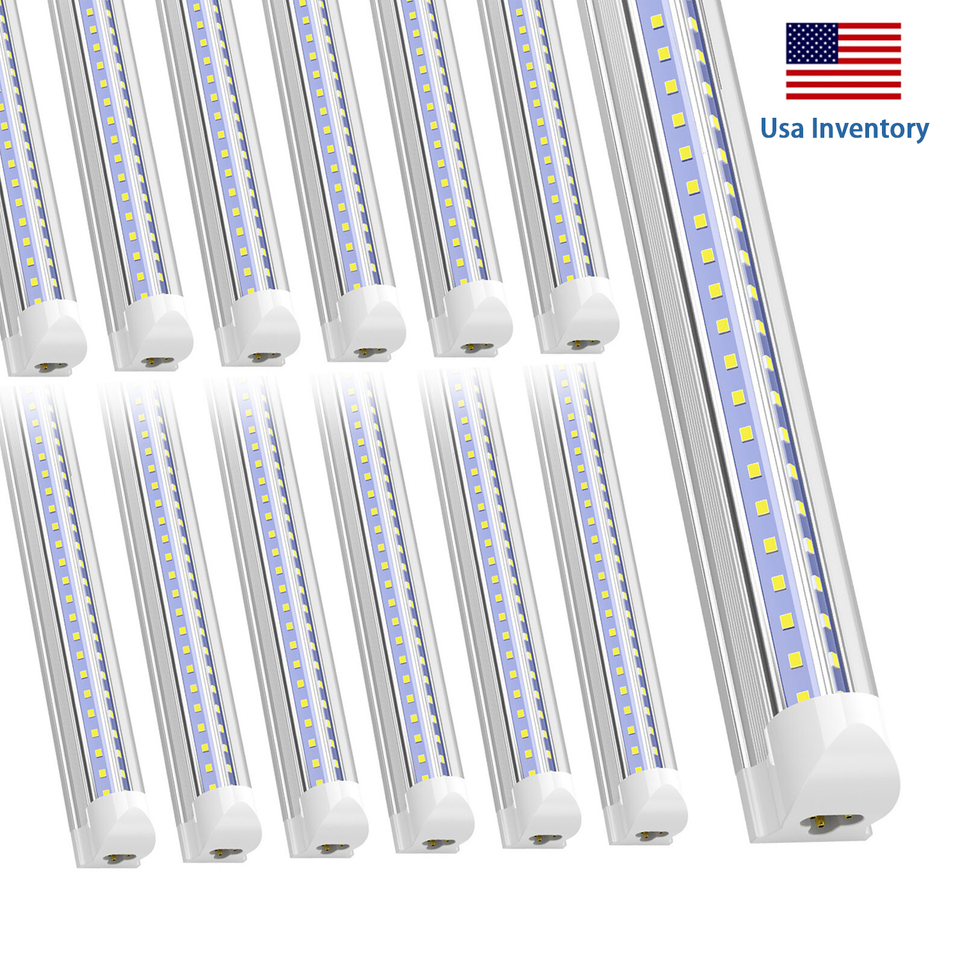 72W 8FT LED Shop Light Fixture 5000K T8 Integrated 8 Foot LED Tube ...