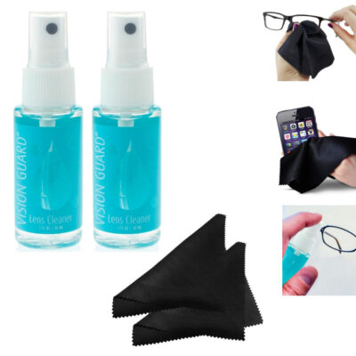 4 PC Eyeglass Lens Cleaner Spray Kit Glasses Cleaning Cloths Cell Phone ...