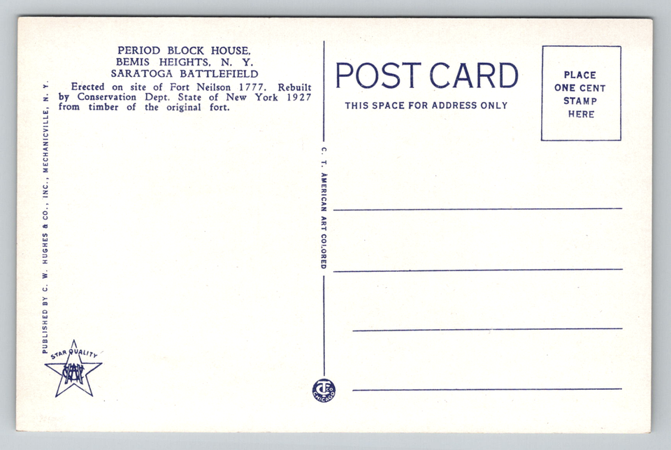 Period Block House Saratoga Battlefield Bemis Heights New York NY Vtg ...