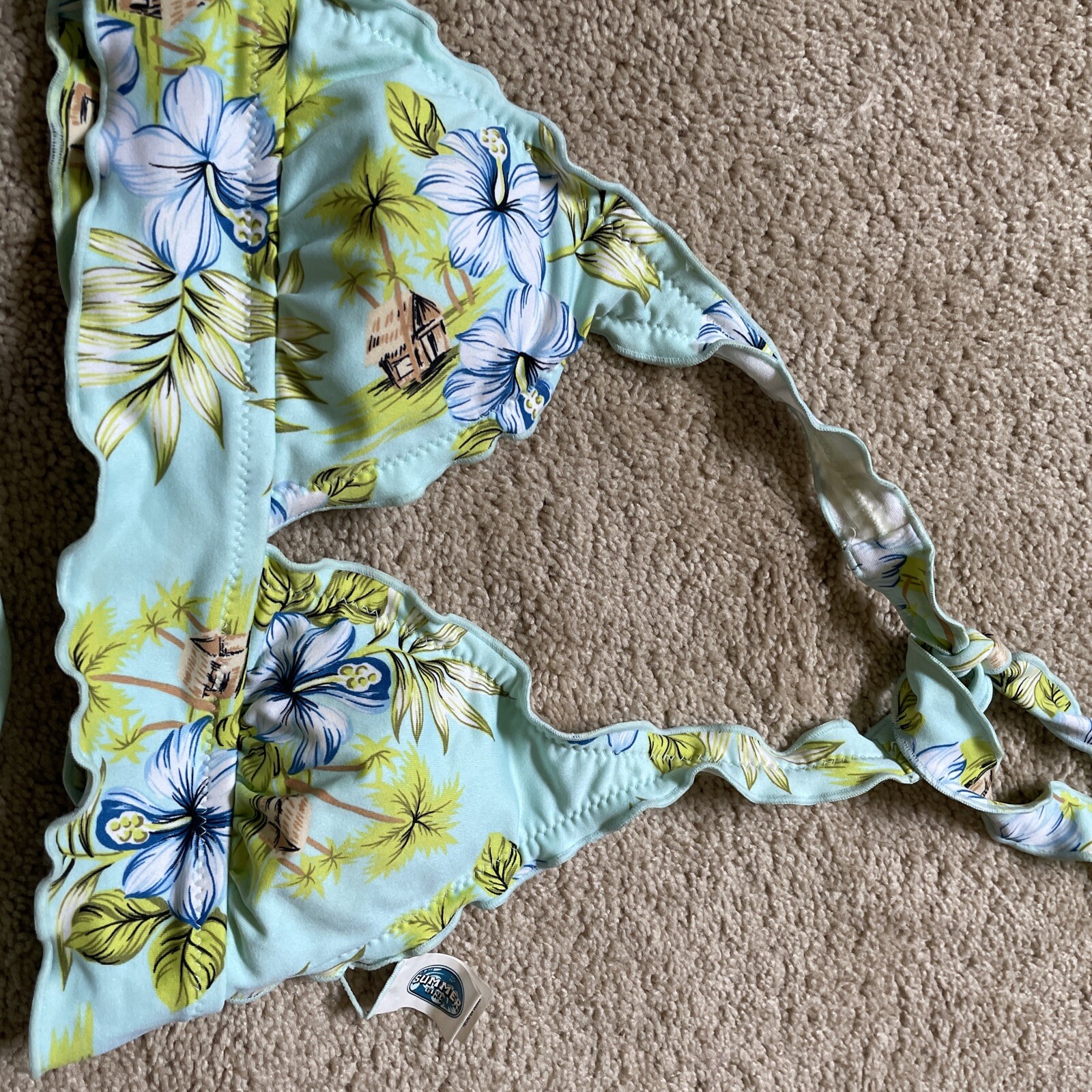 2 Pc SUMMER GIRL Jr.Swimsuit Tropical Hawaiian Hibisc… - Gem