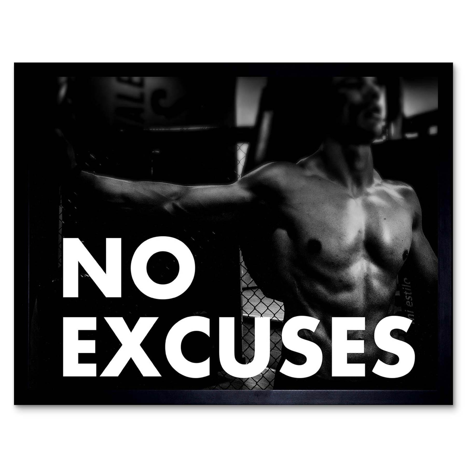 Gym Motivational Quote No Excuses 12X16 Inch Framed Art Print | eBay