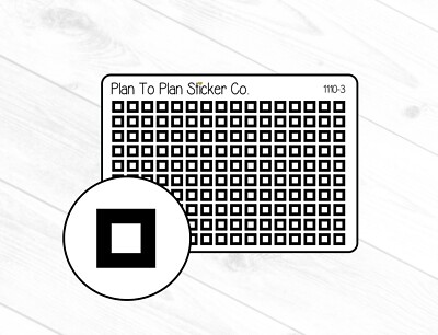 1110-3~~Single Black Checkbox Planner Stickers. | eBay