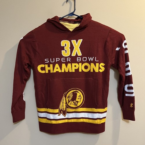 WASHINGTON REDSKINS NFL 3X Super Bowl Champions Sweater Size Medium M ...