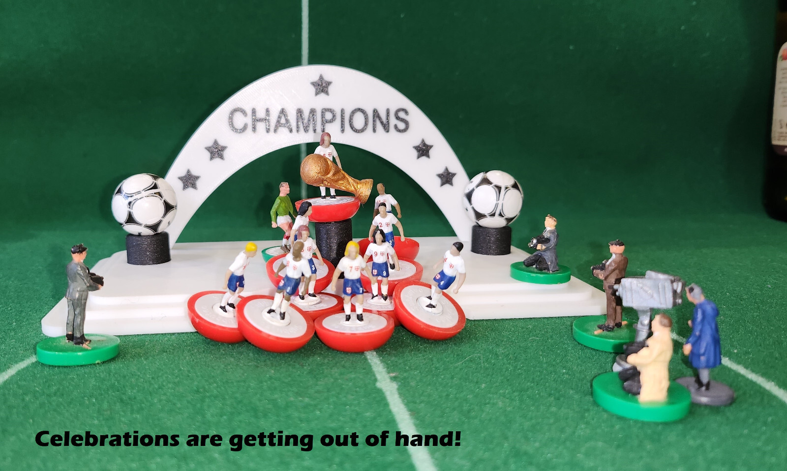 DELUXE SUBBUTEO WINNERS PODIUM WITH UEFA CUP AND IMPROVED SILVER CUPS ...