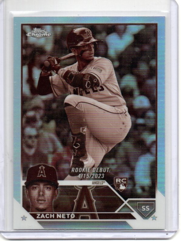2023 Topps Chrome Update Sepia Zach Neto Rookie Debut Card Angels RC # ...