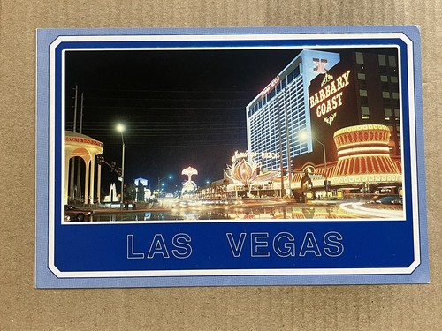 Postcard Las Vegas NV Nevada Flamingo Hilton Hotel Casino Barbary Coast ...